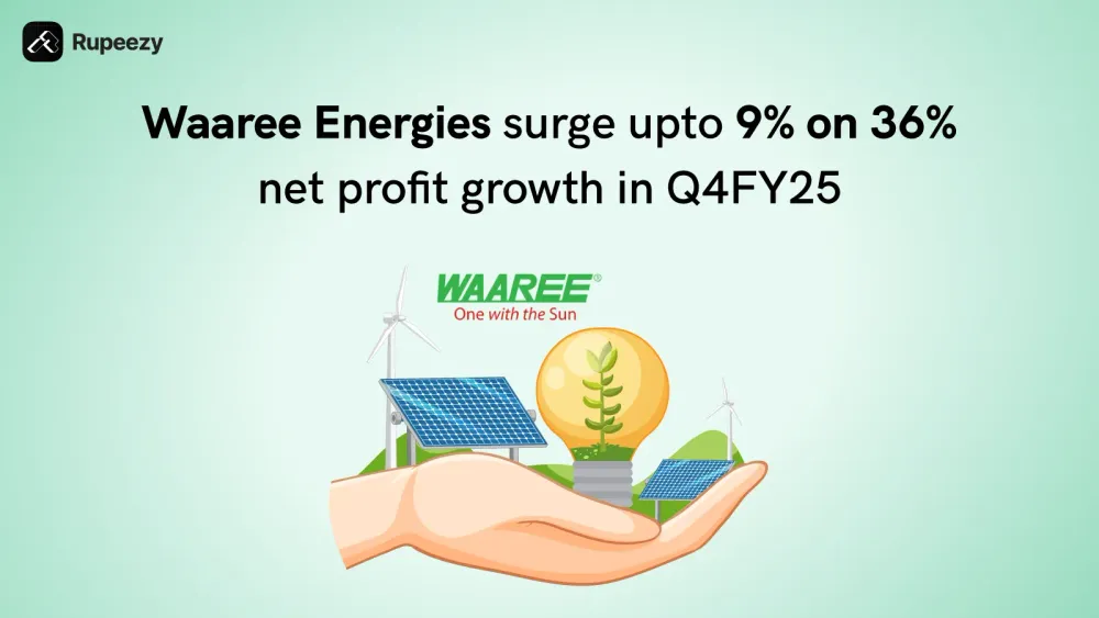 Waaree Energies surge up to 9% on 36% net profit growth in Q4 and FY25 Results | Rupeezy